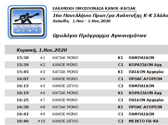 16ο ΠΑΝΕΛΛΗΝΙΟ ΠΡΩΤΑΘΛΗΜΑ ΑΝΑΠΤΥΞΗΣ ΚΑΝΟΕ-ΚΑΓΙΑΚ ΣΛΑΛΟΜ 2020 – Ελληνική ...